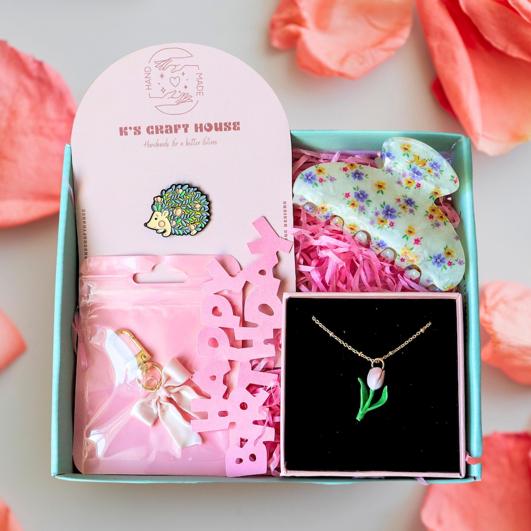 Birthday GIFT Box for Her Unique Self Care Box With Cute Pink ...