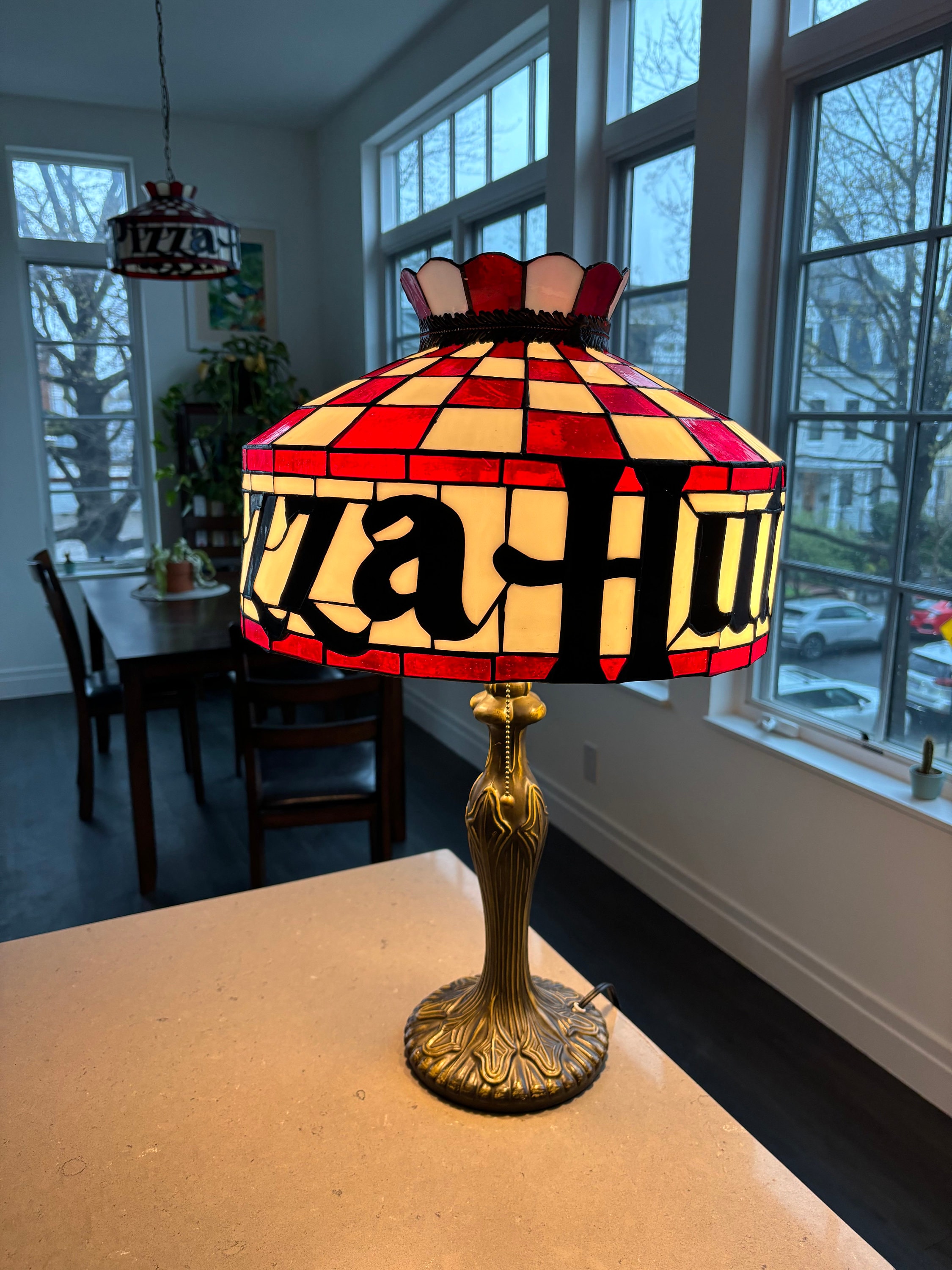 Vintage Pizza Hut Lamp -- Tiffany Style Desk Light -- BRAND NEW + Free ...