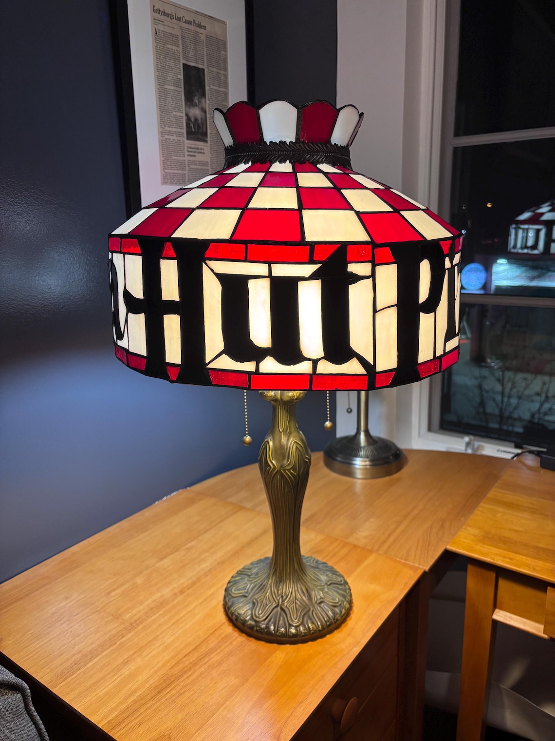 Vintage Pizza Hut Lamp -- Tiffany Style Desk Light -- BRAND NEW + Free ...