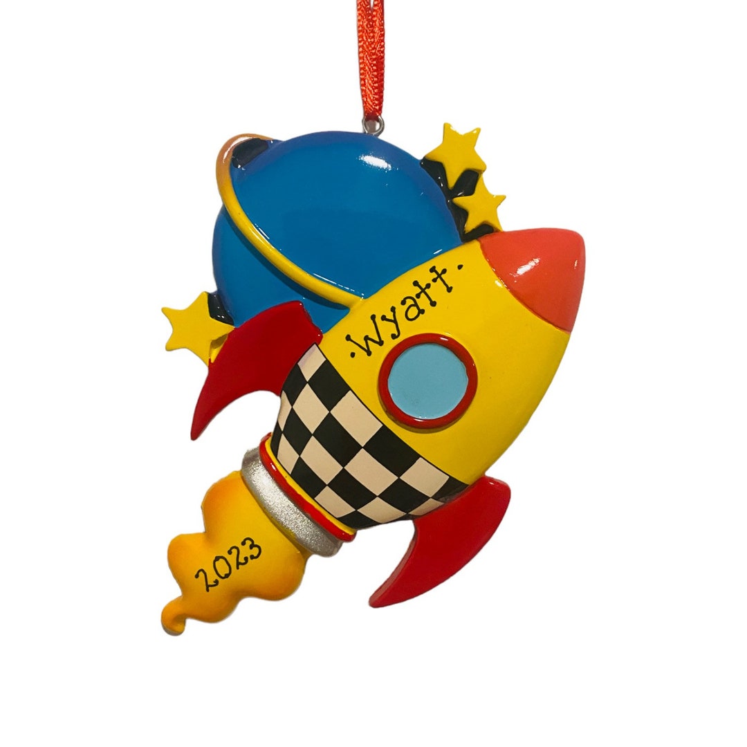 Personalized Rocket Ship Ornament Custom Personalized Christmas ...