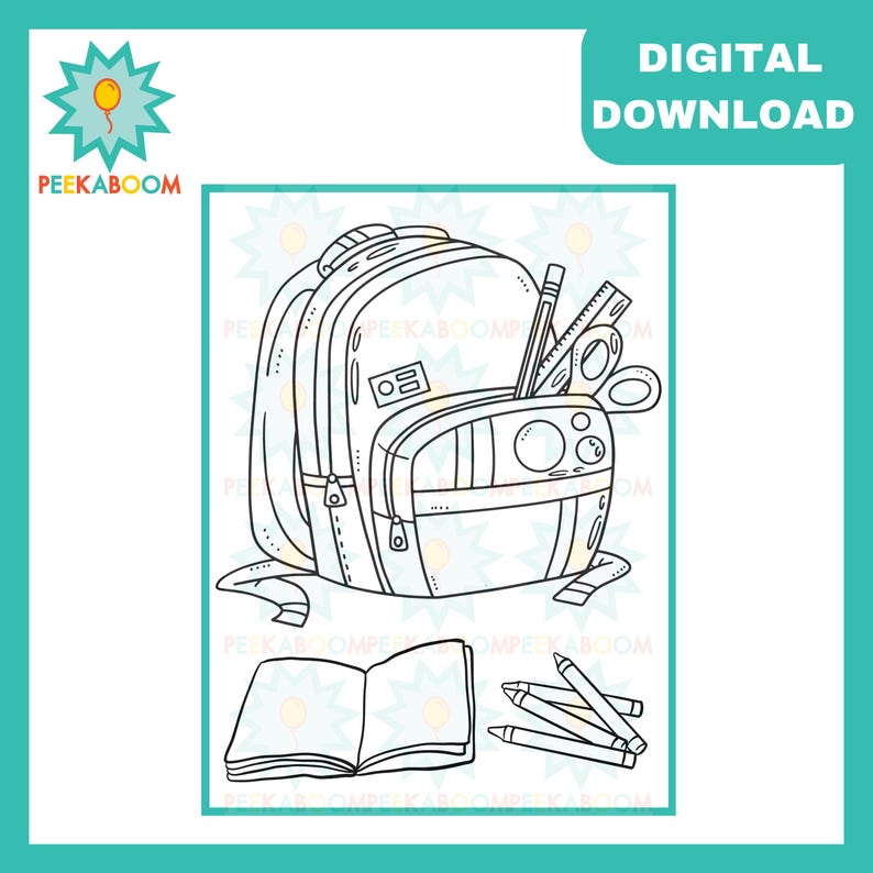 BACK to SCHOOL COLORING Page Bundle Instant Digital Download Pdf File ...