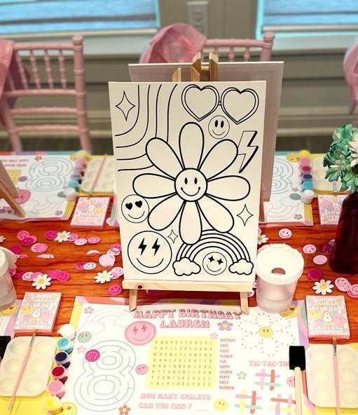 SMILEY Face GROOVY DAISY Coloring Page Instant Digital Download Pdf ...