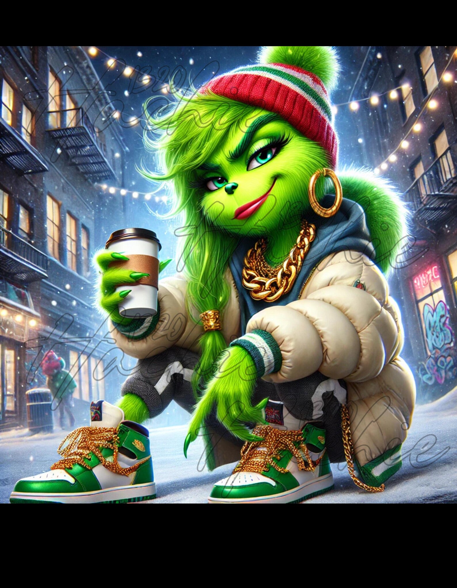 Lady Grinch PNG, Christmas, Female Grinch, PNG, Digital File, Hip Hop ...