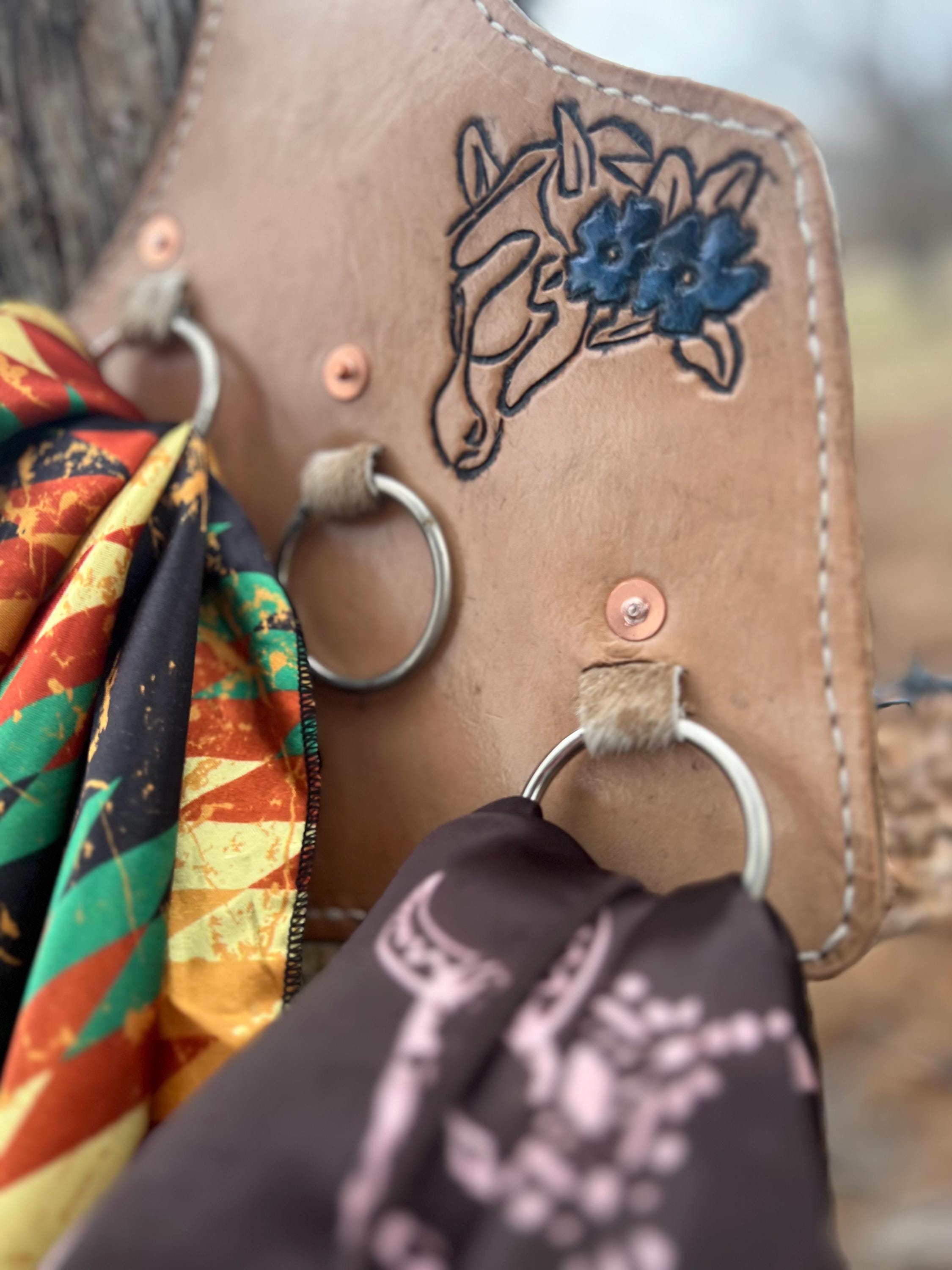 Cow Tag Wild Rag Holder With Cowhide Etsy