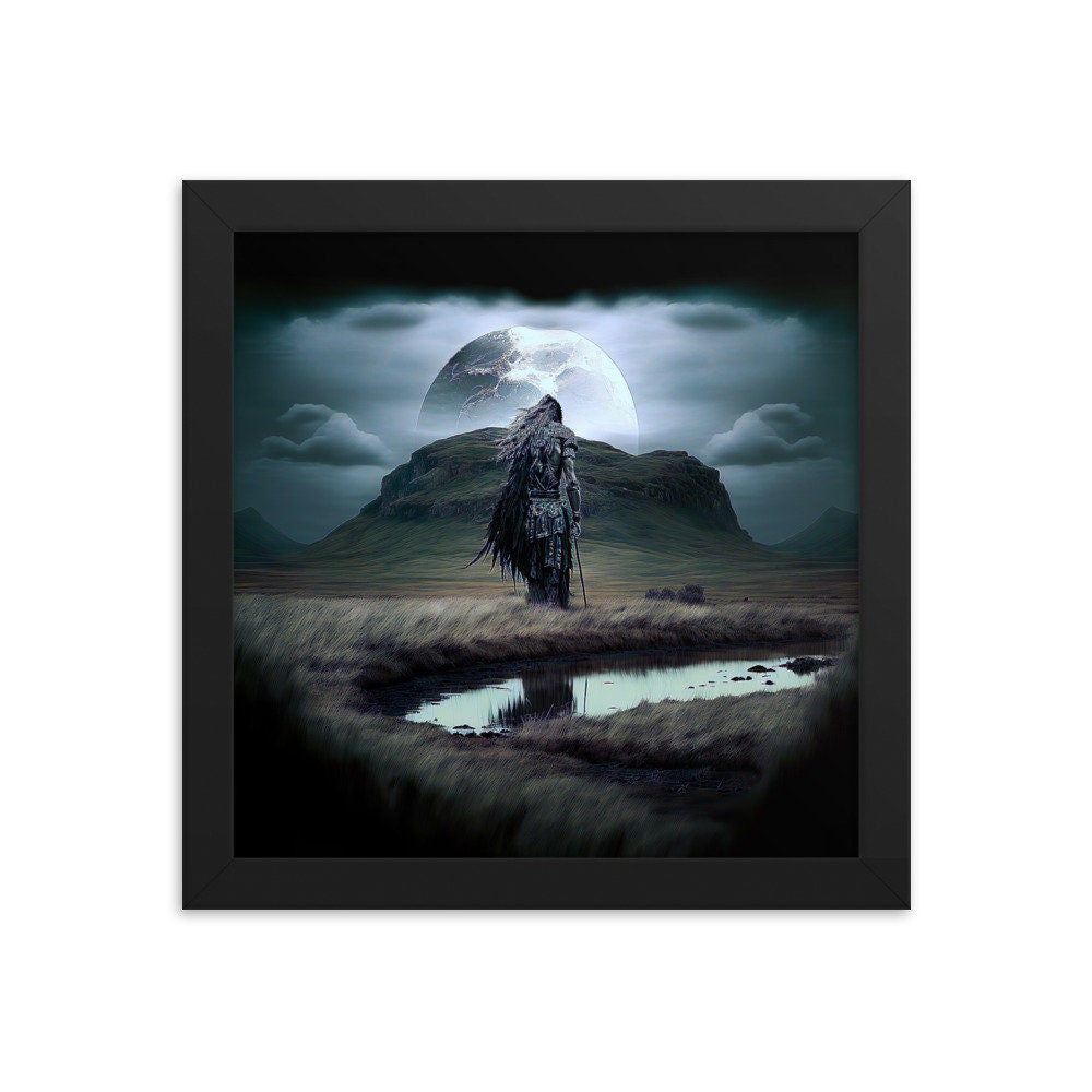 Victorious Warrior: A Lone Hero - Framed Poster - Wall Art - Dark ...