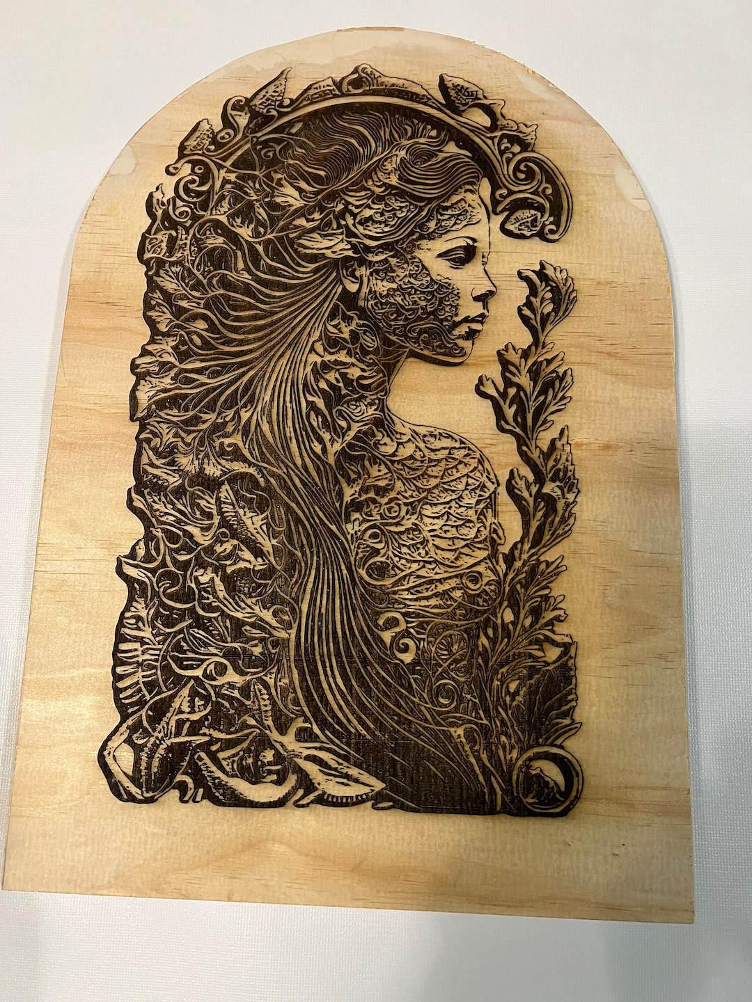 Mermaid Enchanted 3D Laser-engraved Basswood Wall Art - Etsy