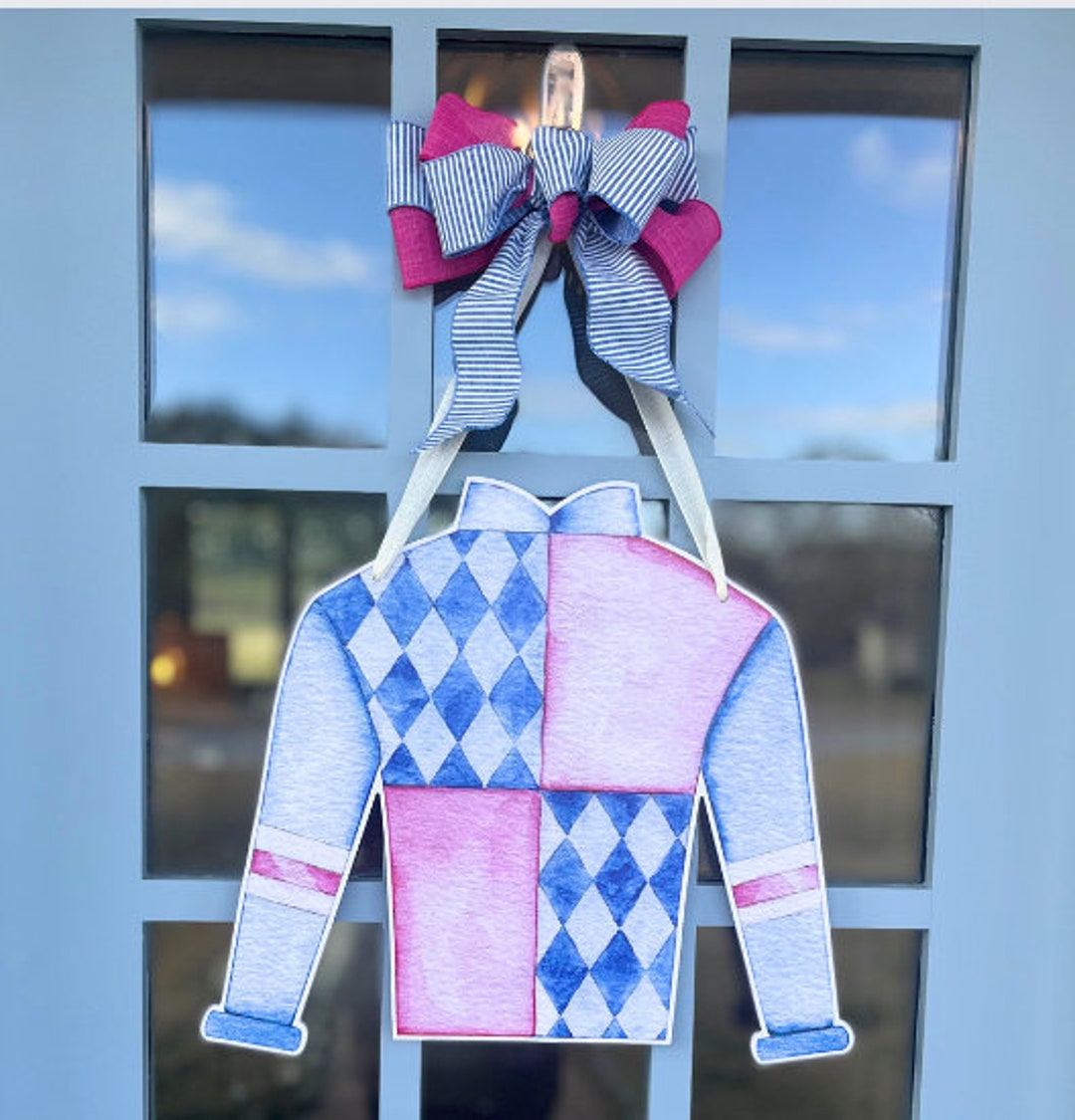 Racing Silk (pink)- Door Hanger (kentucky Derby, Horse Race, Run for ...