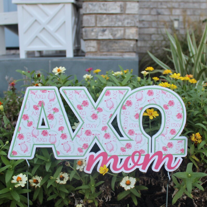 Garden Stake: Alpha Chi Omega Mom (achio, Sorority, Greek, Mom) - Etsy