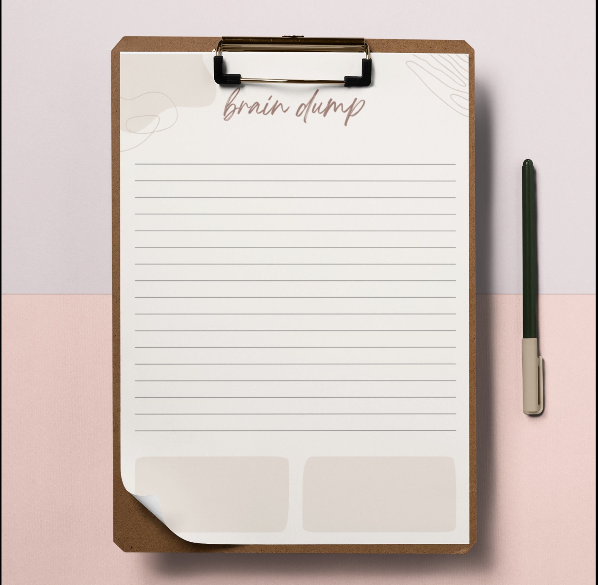 Brain Dump, Aesthetic Brain Dump, Daily To-do List, Minimal Planner ...