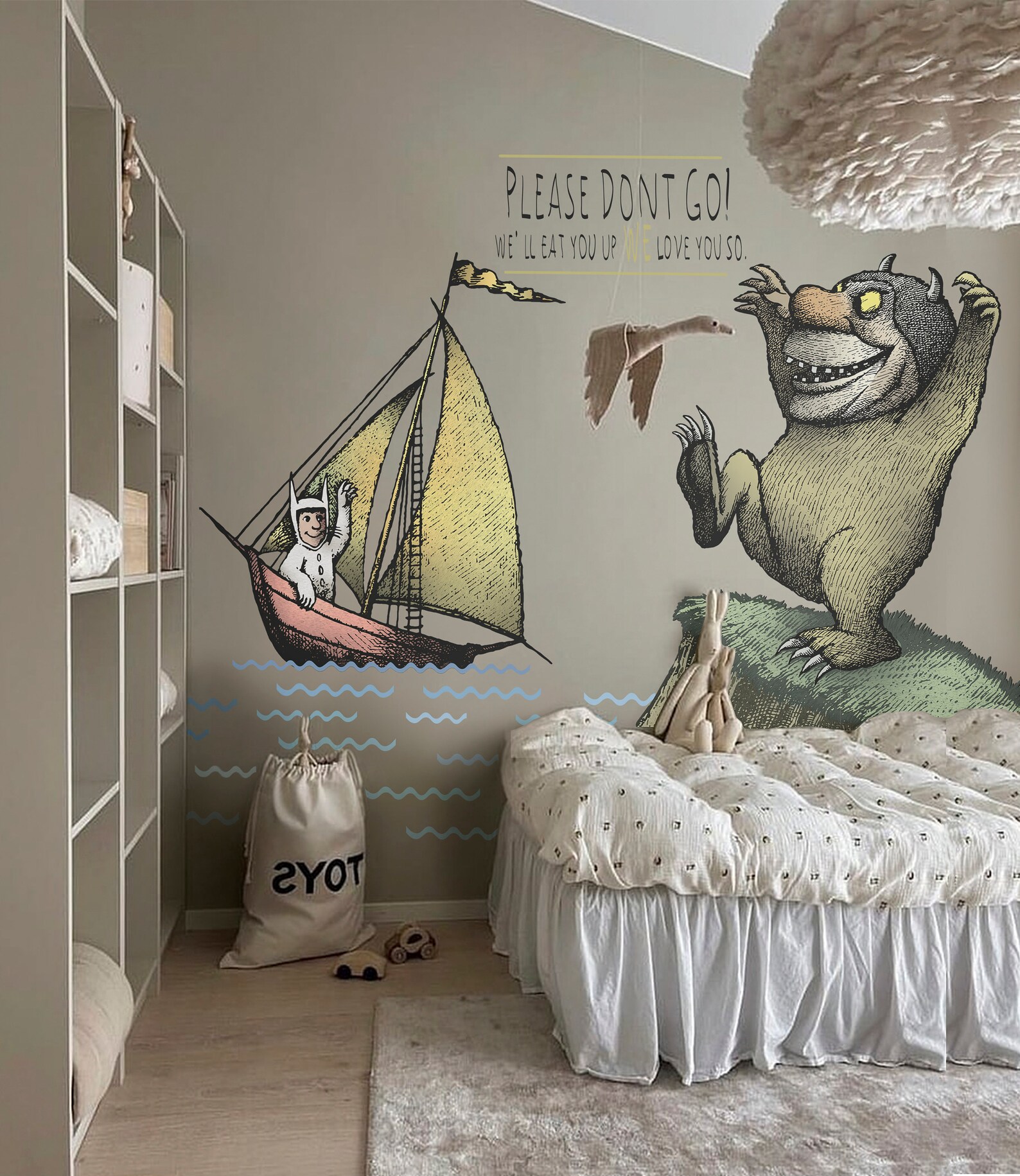Monsters Catching Kids Wall Decal Sticker - Etsy