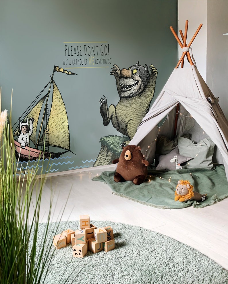 Monsters Catching Kids Wall Decal Sticker - Etsy