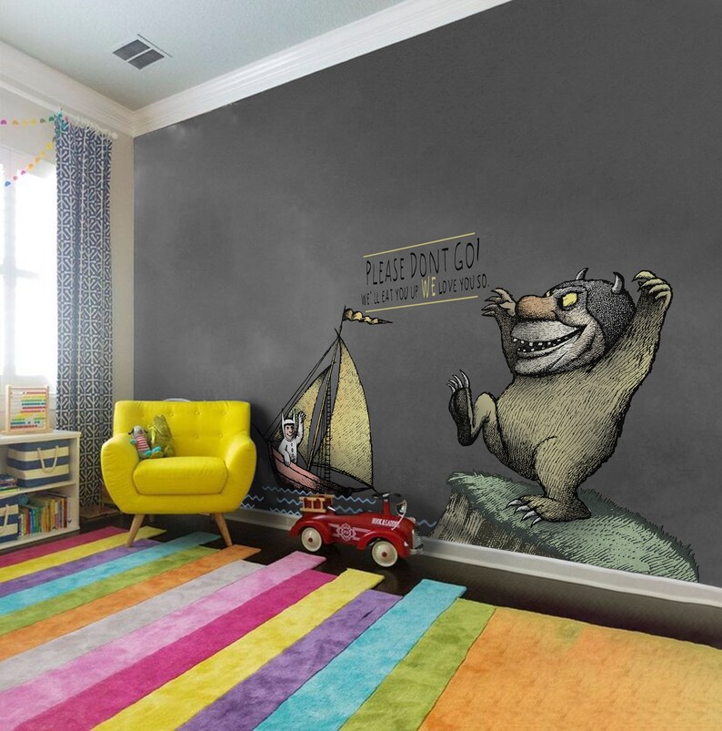 Monsters Catching Kids Wall Decal Sticker - Etsy