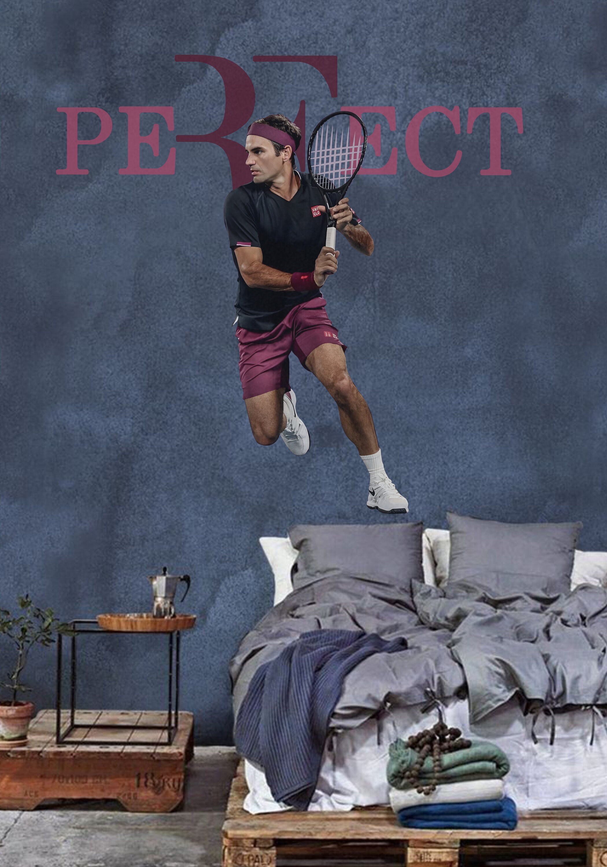 Tennis Fans Room Classic Sports Wall Decor Featuring Roger Federer - Etsy