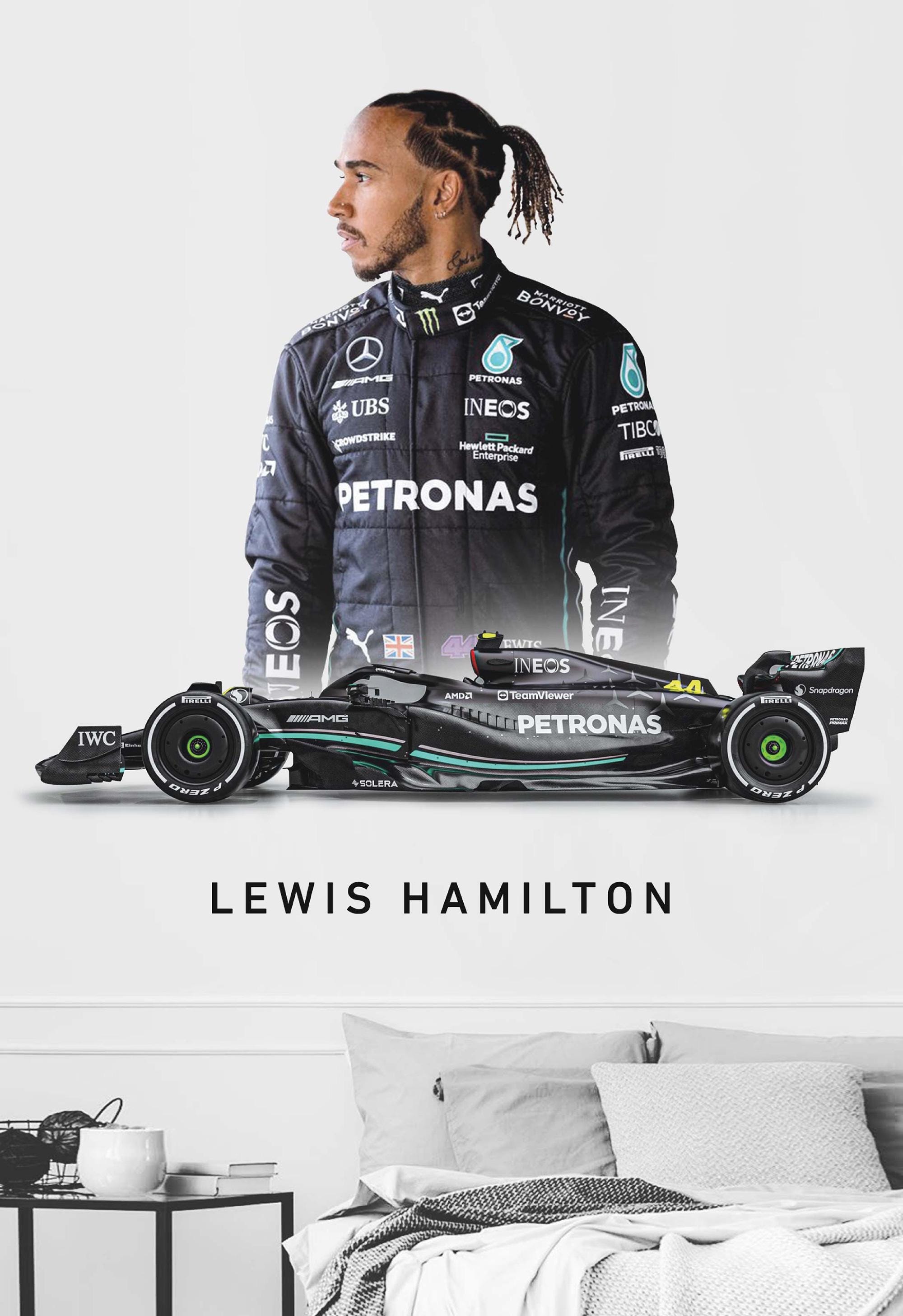 Lewis Hamilton F1 Car Wall Decal Racing Champion Wall Art Sticker for ...