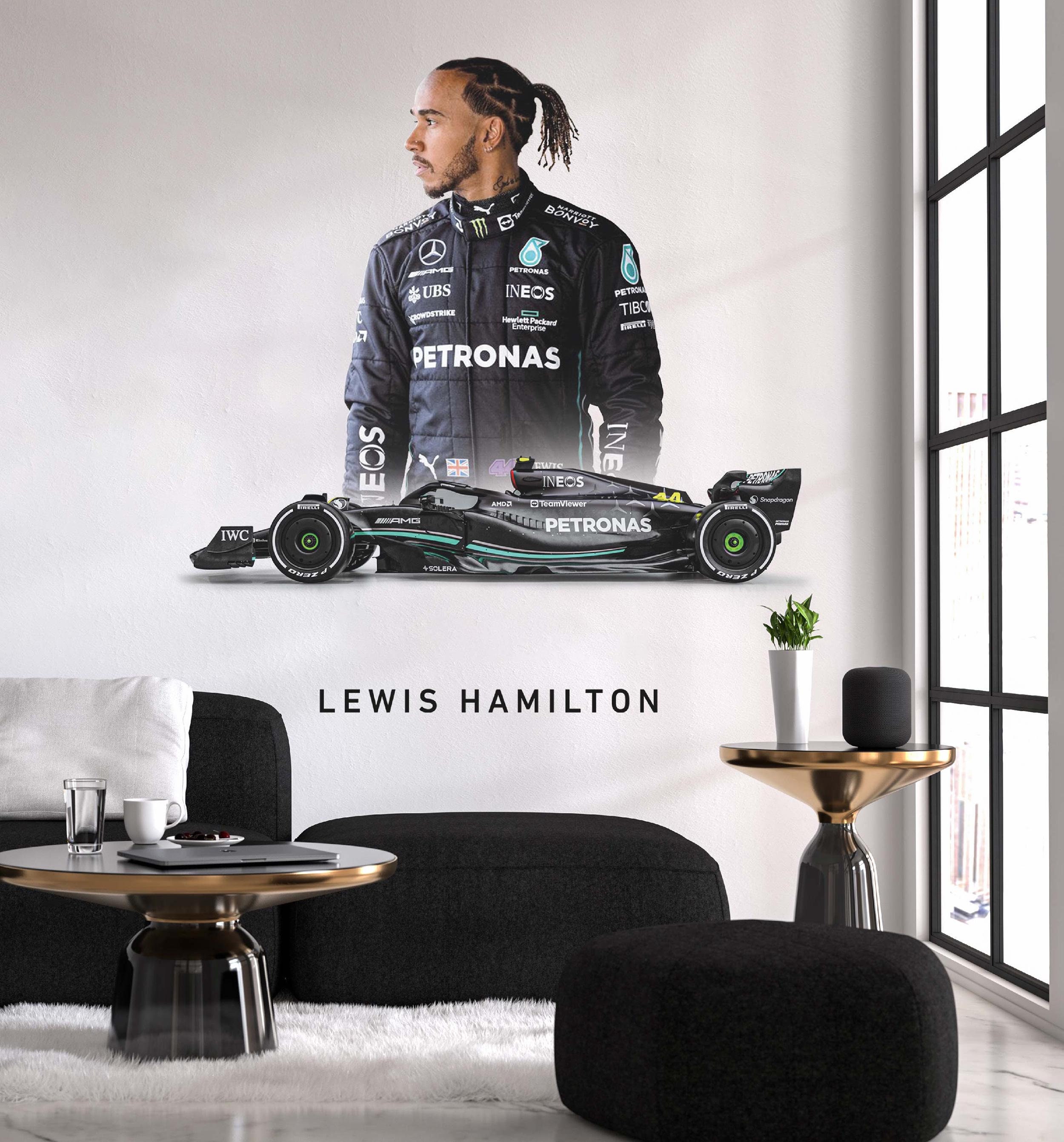 Lewis Hamilton F1 Car Wall Decal Racing Champion Wall Art Sticker for ...