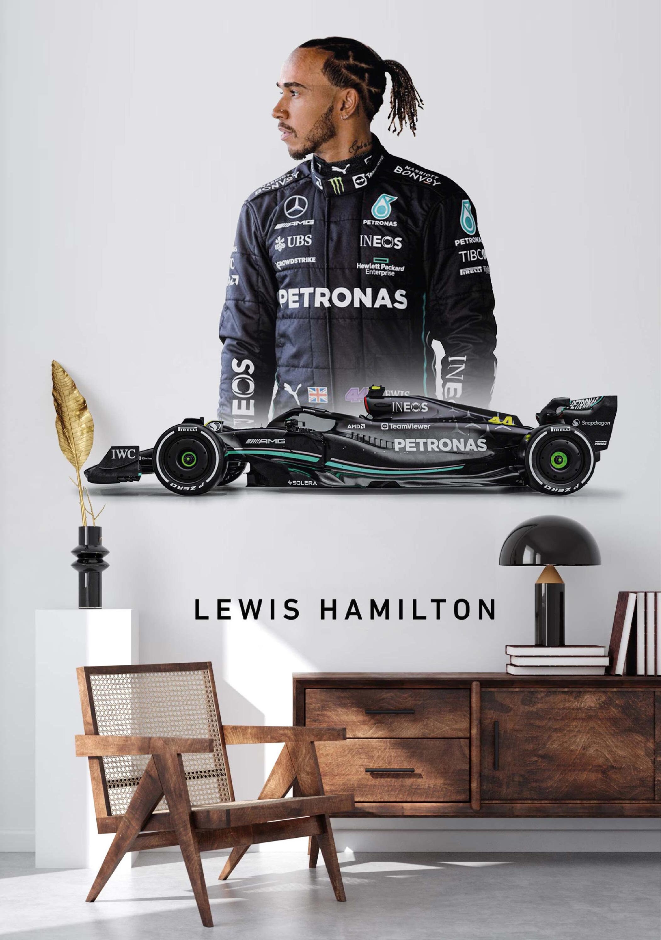 Lewis Hamilton F1 Car Wall Decal Racing Champion Wall Art Sticker for ...