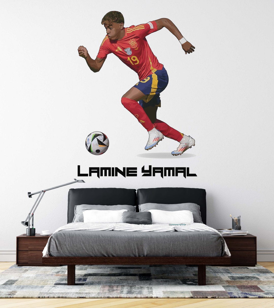 Sports Themed Bedroom Decor Lamine Yamal Wall Sticker - Etsy