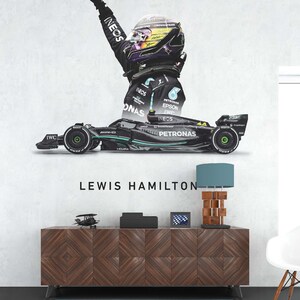 F1 Racing Car Wall Decal Lewis Hamilton Wall Sticker for Bedroom or ...
