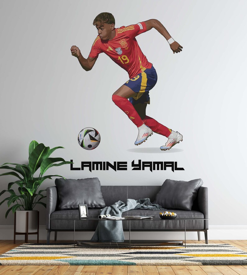 Sports Themed Bedroom Decor Lamine Yamal Wall Sticker - Etsy
