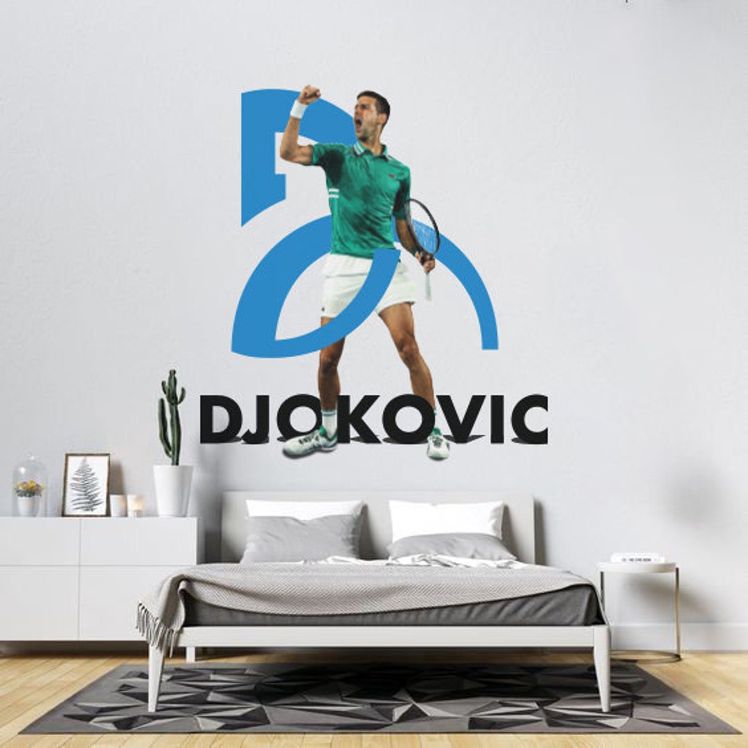 Novak Djokovic Tennis Player Wall Decal for Sports Enthusiasts - Etsy