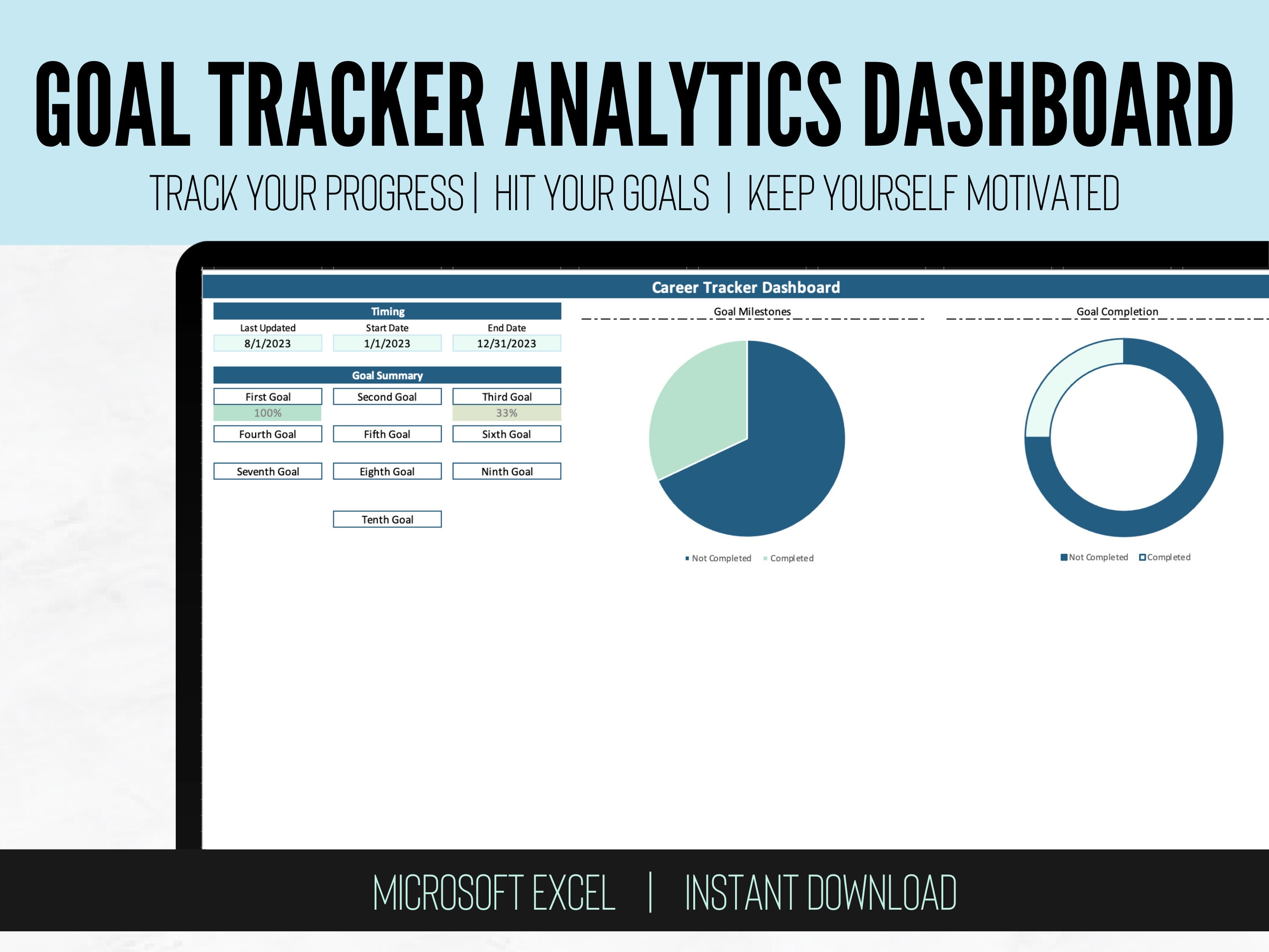 Goal Tracker Spreadsheet Accomplish Your Goals, Simple Goal Setting ...