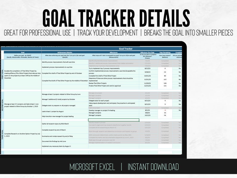 Goal Tracker Spreadsheet | Accomplish Your Goals, Simple Goal Setting ...