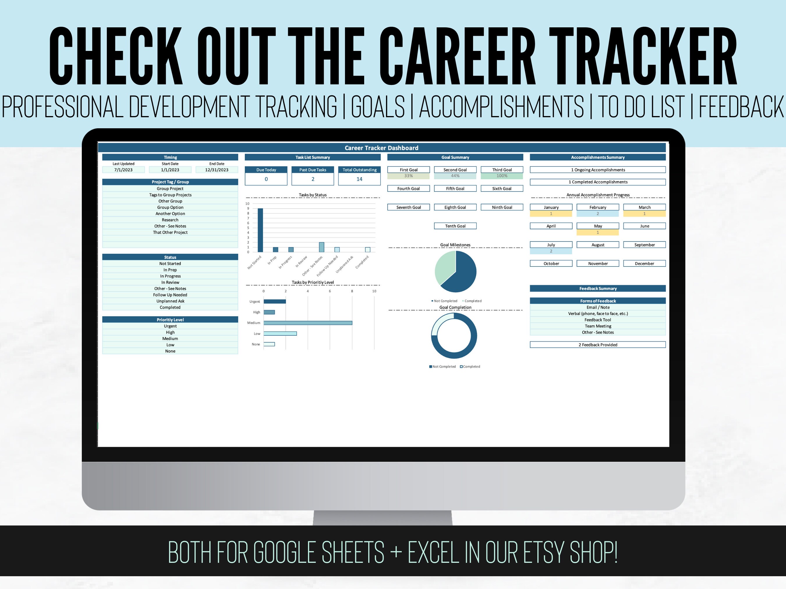 Goal Tracker Spreadsheet Accomplish Your Goals, Simple Goal Setting ...