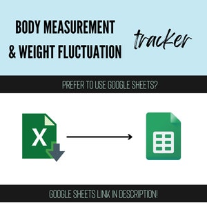 Body Measurement & Weight Loss Tracker in Microsoft Excel. Editable ...