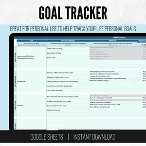 Goal Tracker Spreadsheet | Accomplish Your Goals, Simple Goal Setting ...