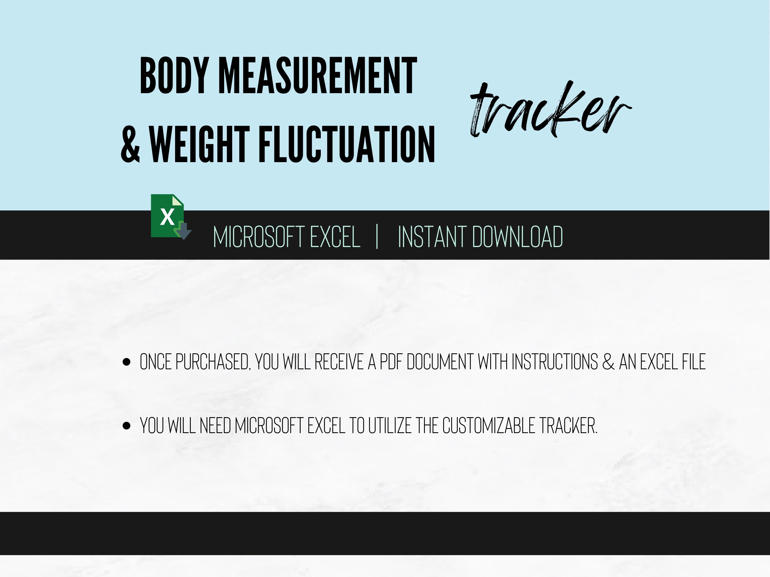 Body Measurement & Weight Loss Tracker in Microsoft Excel. Editable ...