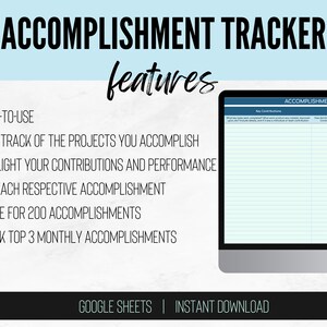 Accomplishment Tracker Brag Spreadsheet Professional Development and ...