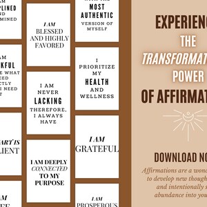 40+ ABUNDANCE Affirmation Cards | Instant Download, Printable ...