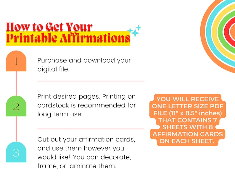 Printable Positive Affirmation Cards for Kids Children's - Etsy