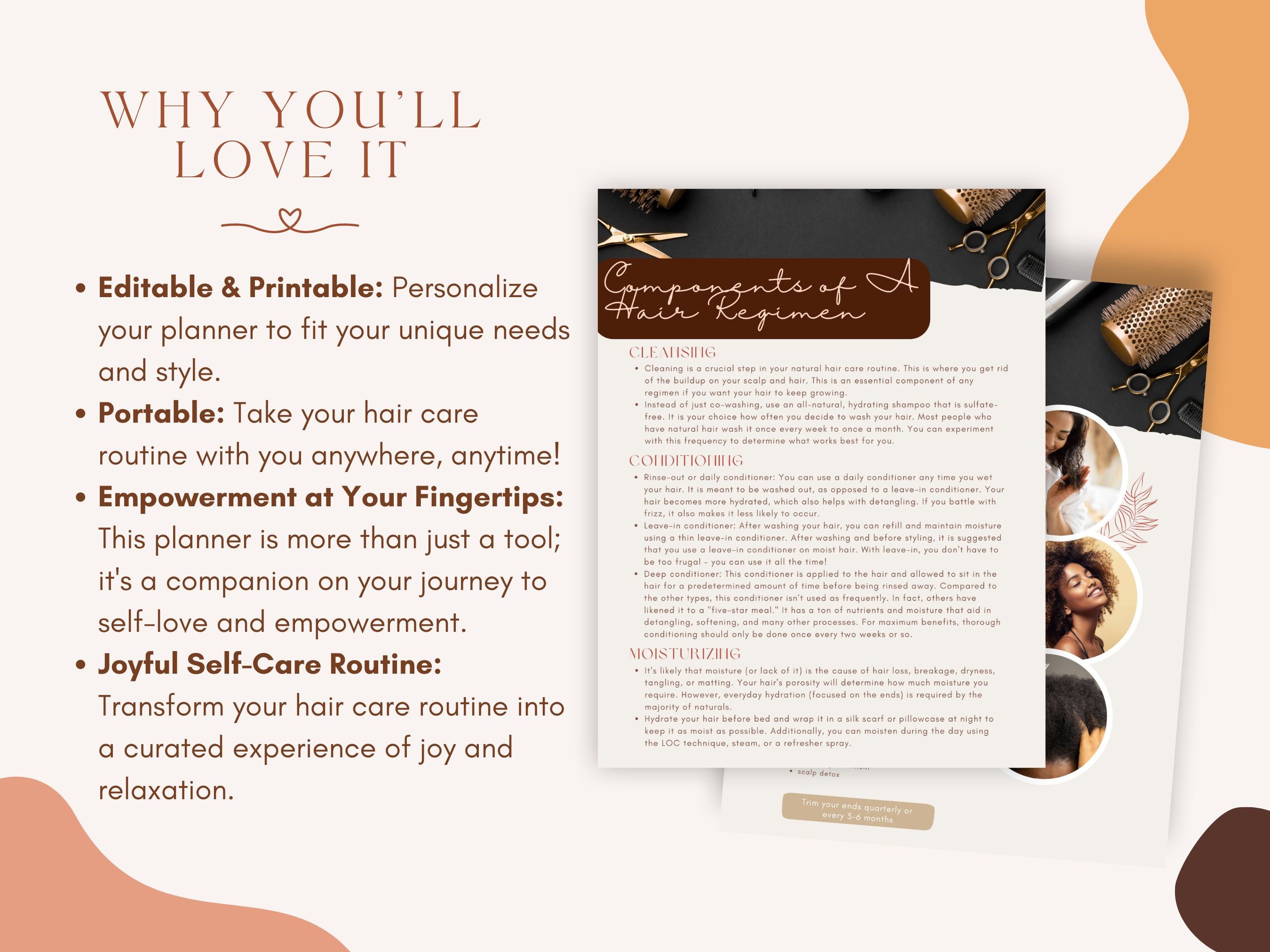 Natural Hair Care Planner: Editable Canva Template (digital Download ...