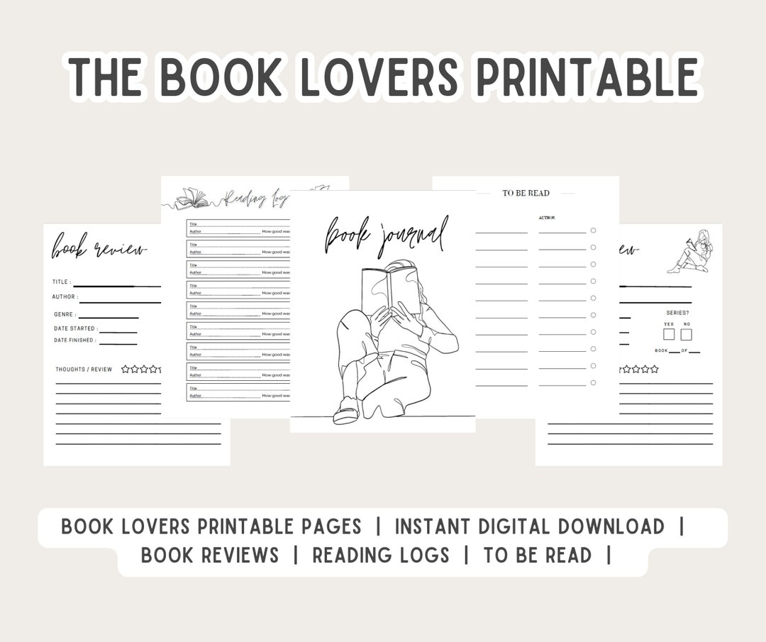 Printable Book Journal Reading Log Book Tracker Book - Etsy