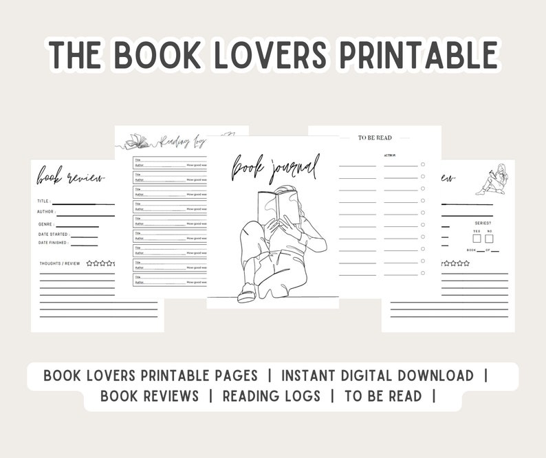 Printable Book Journal Reading Log Book Tracker Book - Etsy