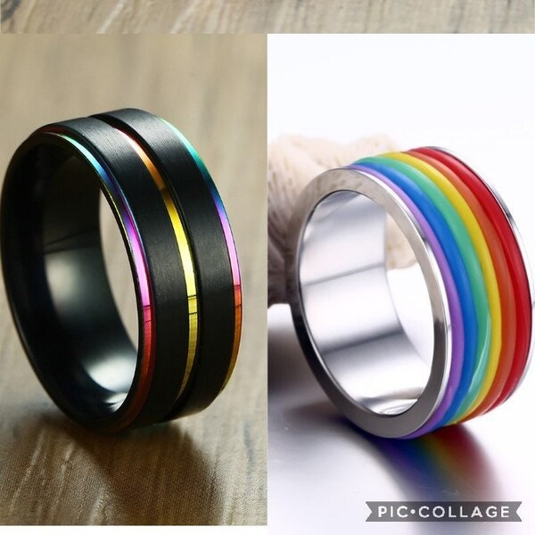 Gay Pride Rings - Etsy