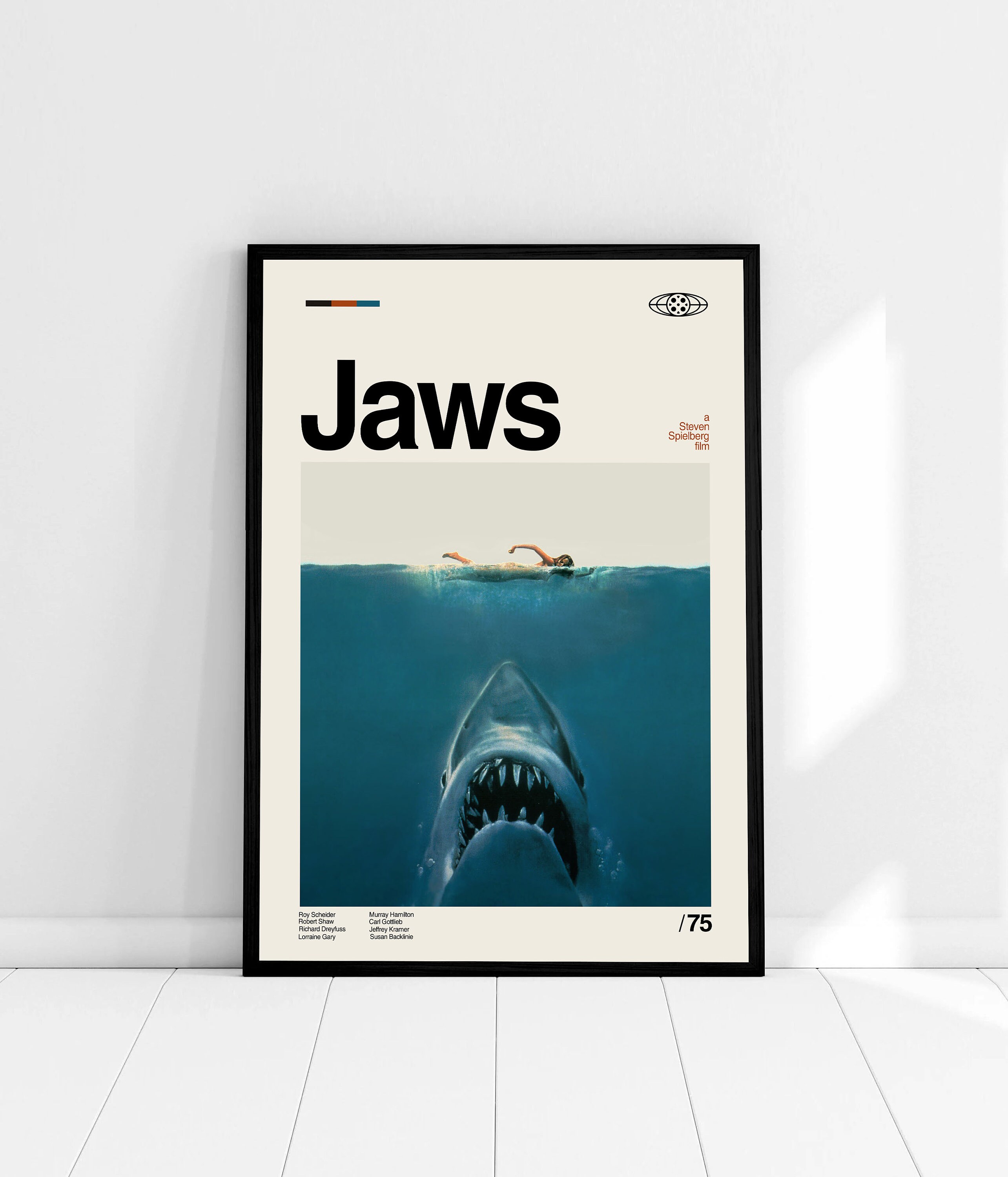 JAWS Movie Poster - Jaws Retro Modern Poster - Minimalist Art ...