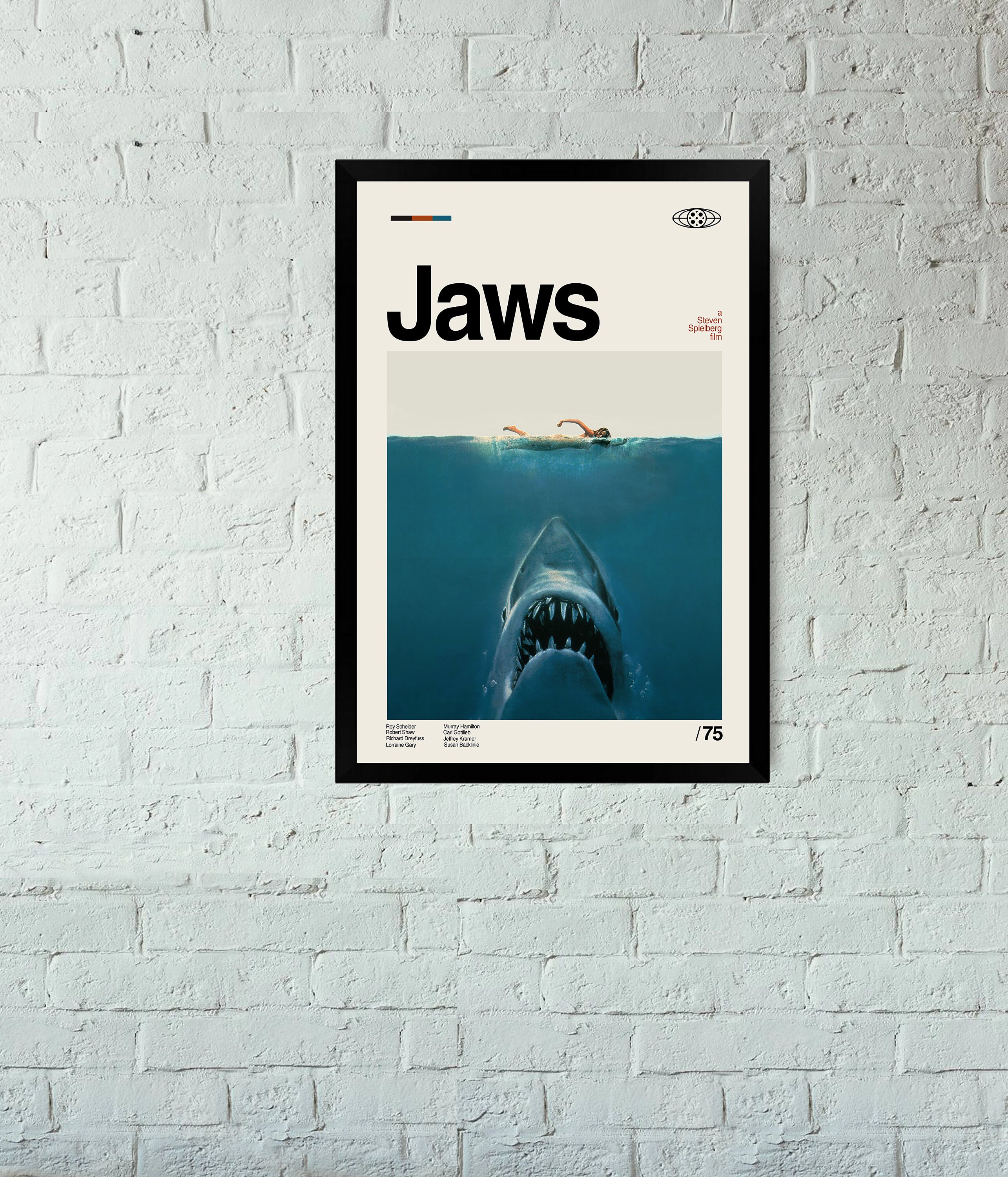 JAWS Movie Poster - Jaws Retro Modern Poster - Minimalist Art ...