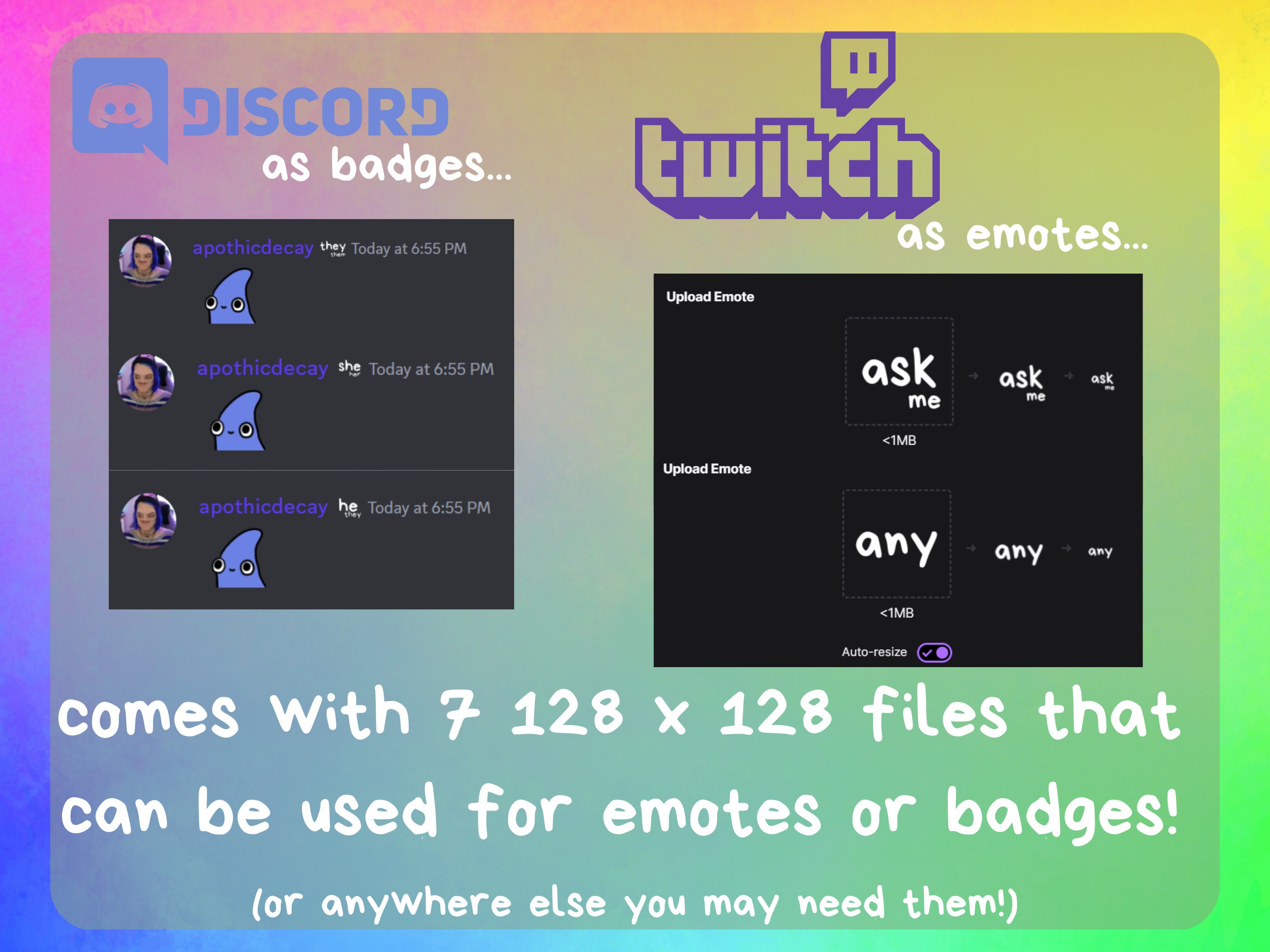 Discord, Twitch, Pronoun Badges, Pronoun Emotes, Twitch Affiliated or ...