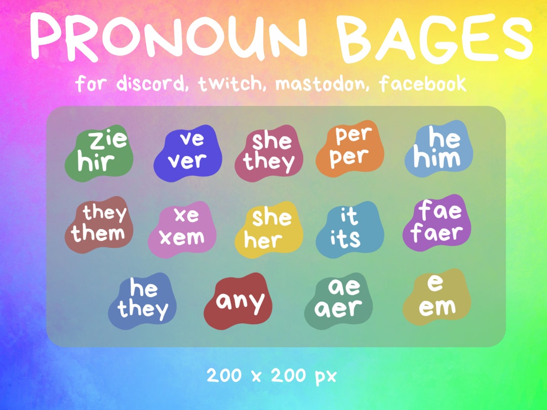 PRONOUN BADGES 2024 Discord & Twitch Pronoun Badges Emotes Affiliated ...