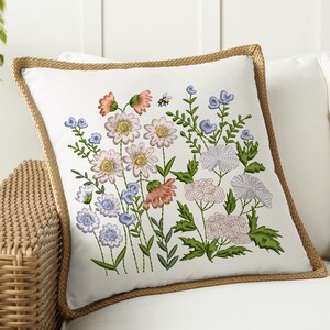Wild Flower Pillow Motif Machine Embroidery Design, Easter Floral ...
