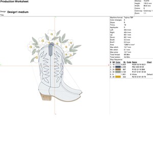Cowboy Flower Boots Machine Embroidery Design, Boot Instant Download ...