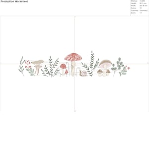 Enchanted Forest Mushrooms Border Machine Embroidery Design, Instant ...