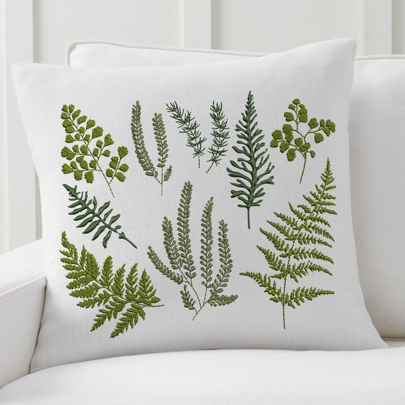 Forest Green Fern Branches Machine Embroidery Design Bundle - Etsy