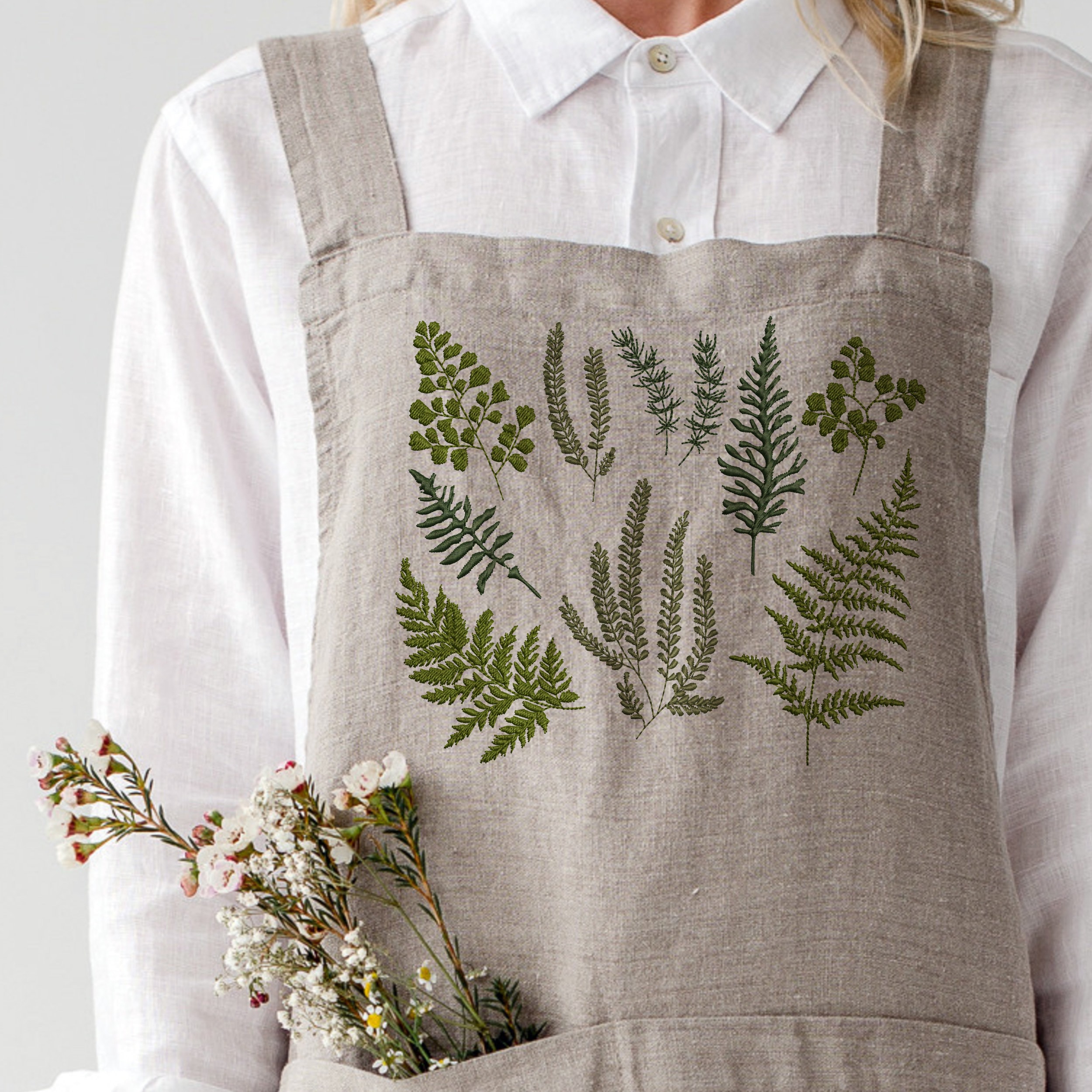 Forest Green Fern Branches Machine Embroidery Design Bundle - Etsy