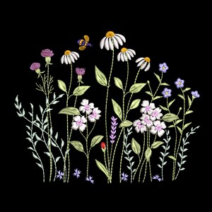 Peaceful Flower Garden Machine Embroidery Design Set, Easter Floral ...