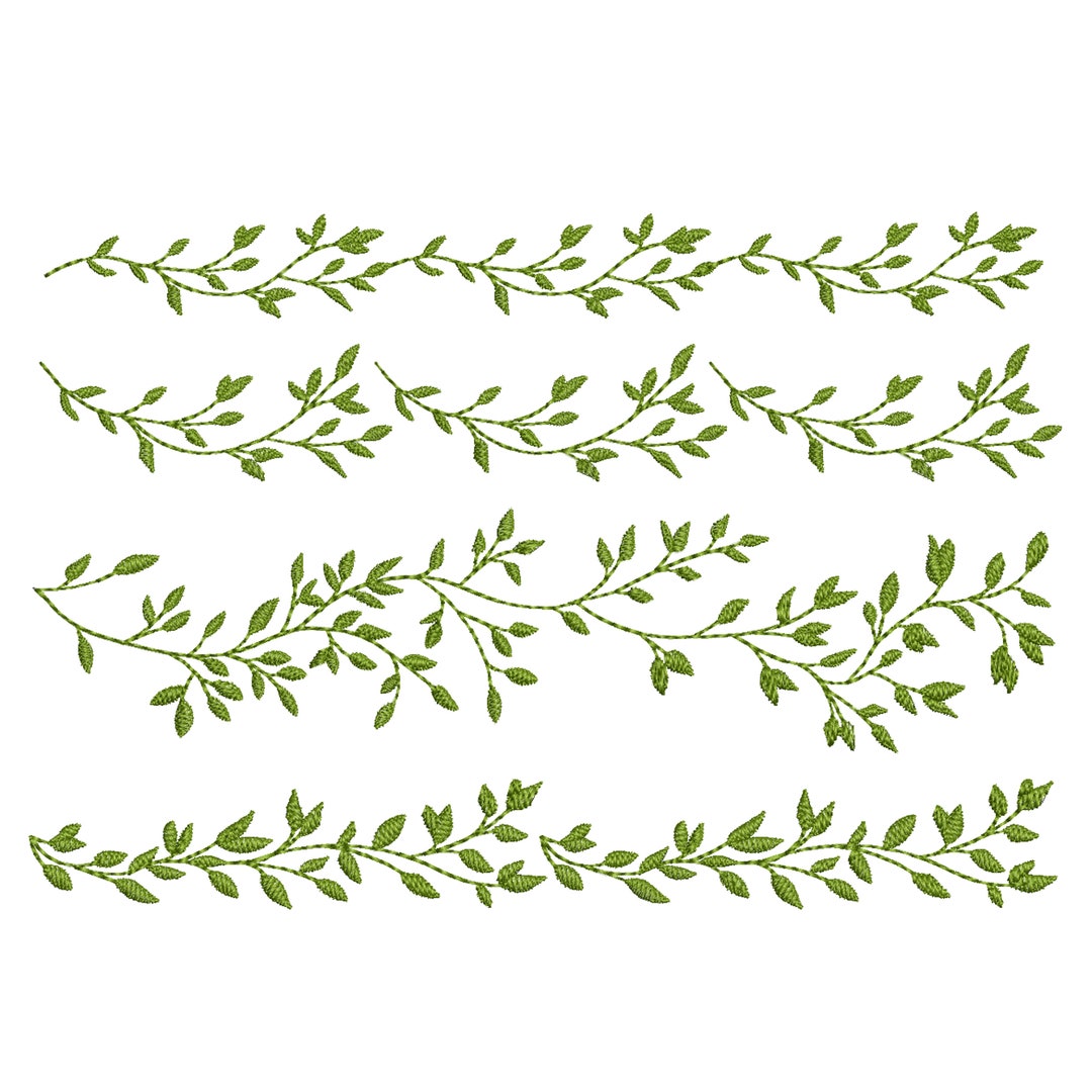 Greenery Border Machine Embroidery Design Bundle, Instant Download Zip ...