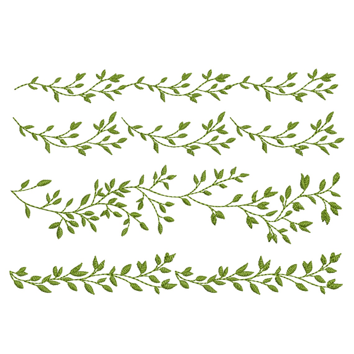 Greenery Border Machine Embroidery Design Bundle, Instant Download Zip ...