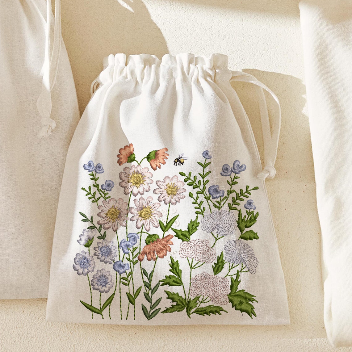 Wild Flower Pillow Motif Machine Embroidery Design, Easter Floral ...